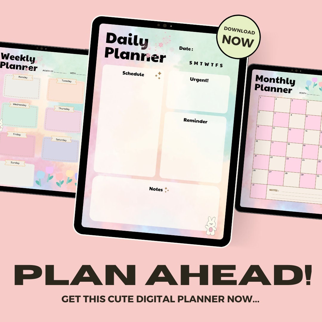 Digital Planner Cute and Simple Digital Planner Daily Planner Weekly ...