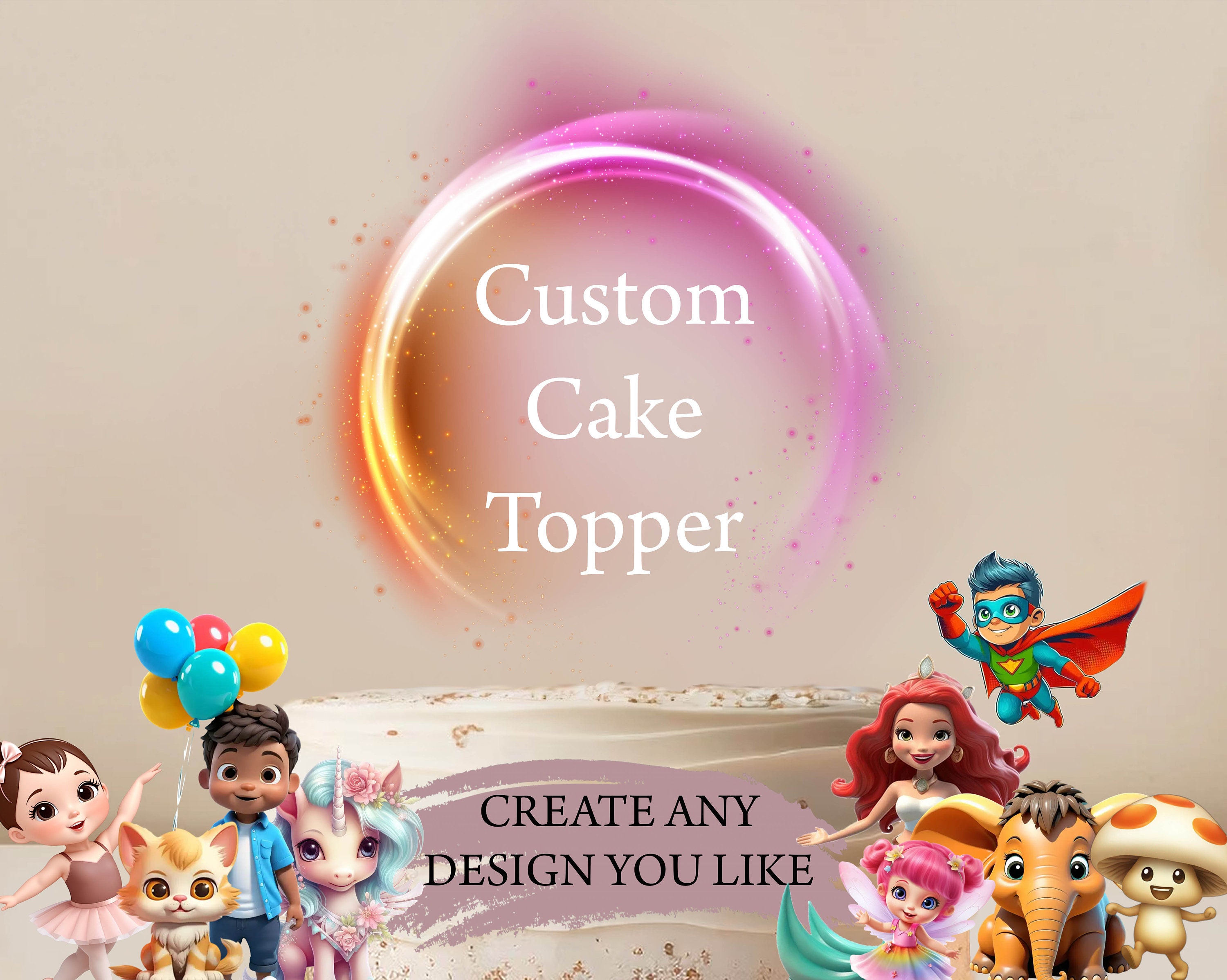 Custom Cake Topper, Personalised Cake Topper, Made to Order Cake Topper ...