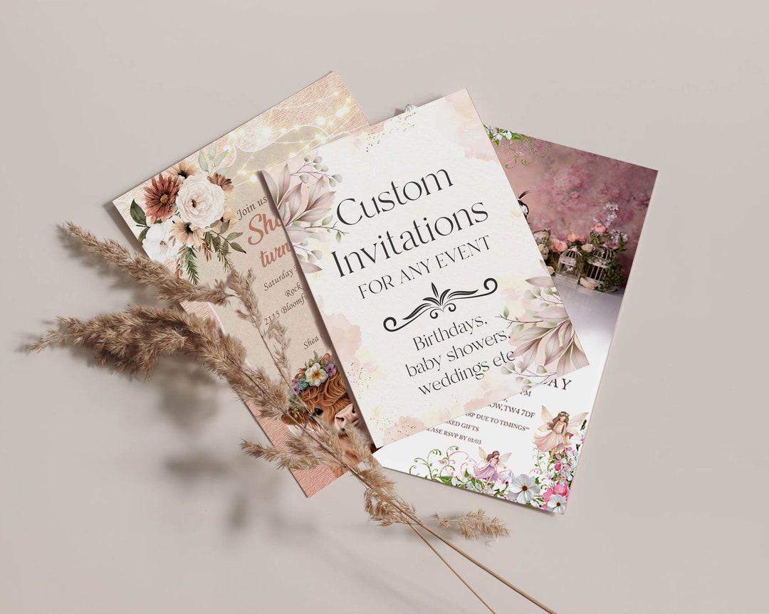 Personalised Invitation Custom Made to Order Invite Design Your Own ...