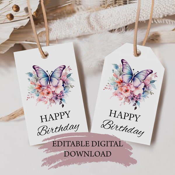 Butterfly Favor Tags - Etsy