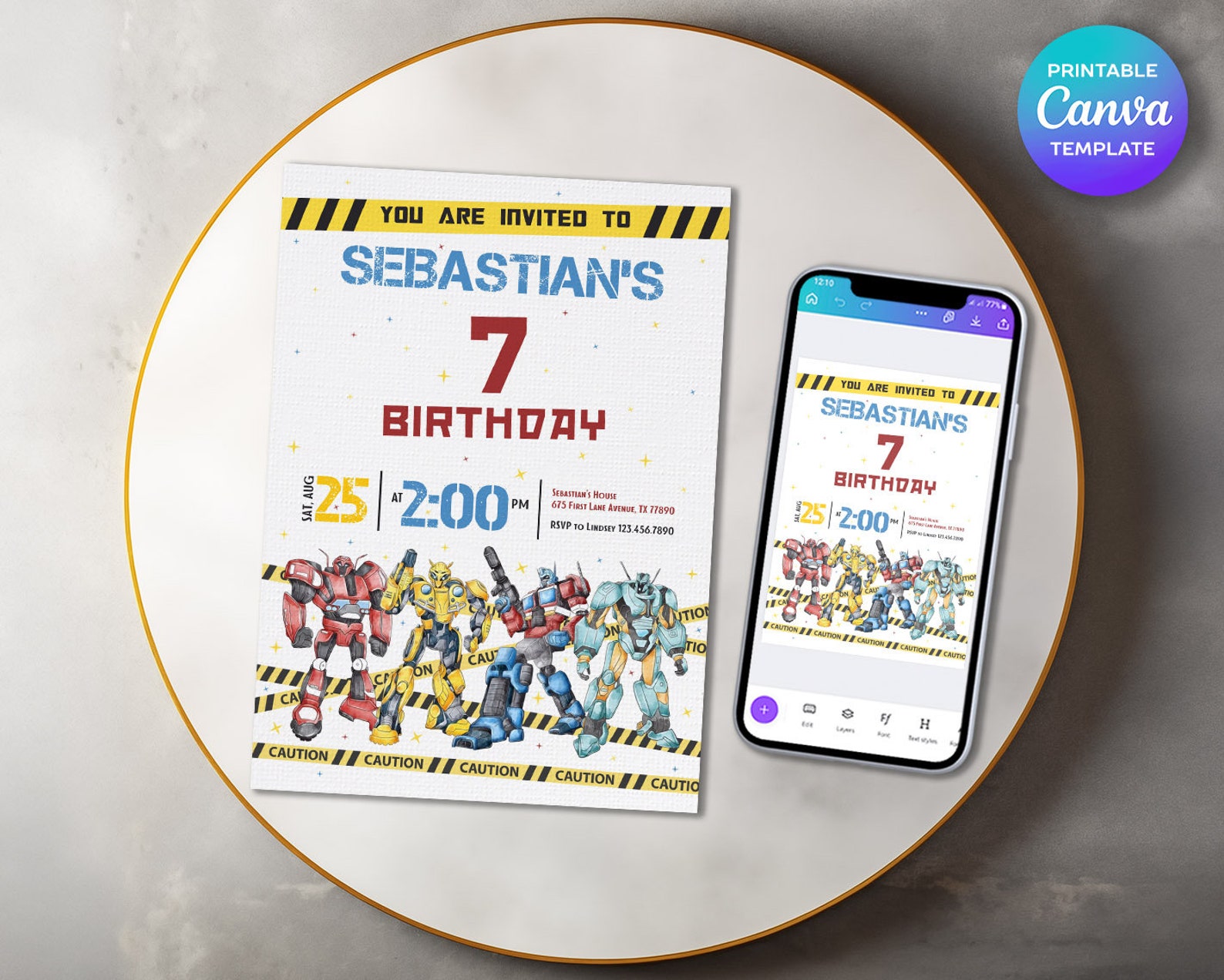 Printable Rescue Bots Birthday Invitation, Optimus Prime Invite ...