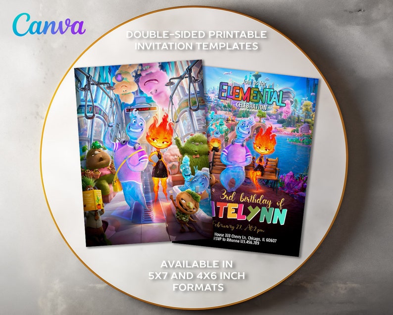 Editable Elemental Birthday Invitation, Printable Birthday Party Invite ...