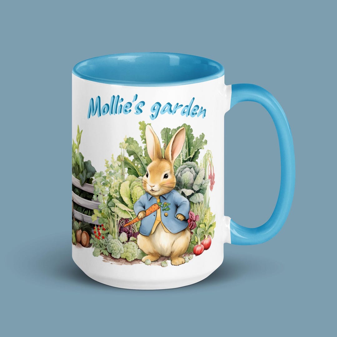 Personalized Peter Rabbit Mug, Custom Beatrix Potter Coffee Cup, Lovely ...