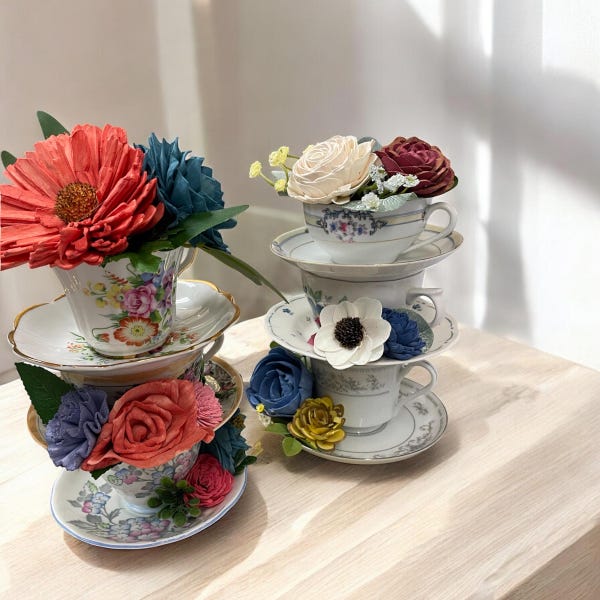 Teacup Centerpiece - Etsy