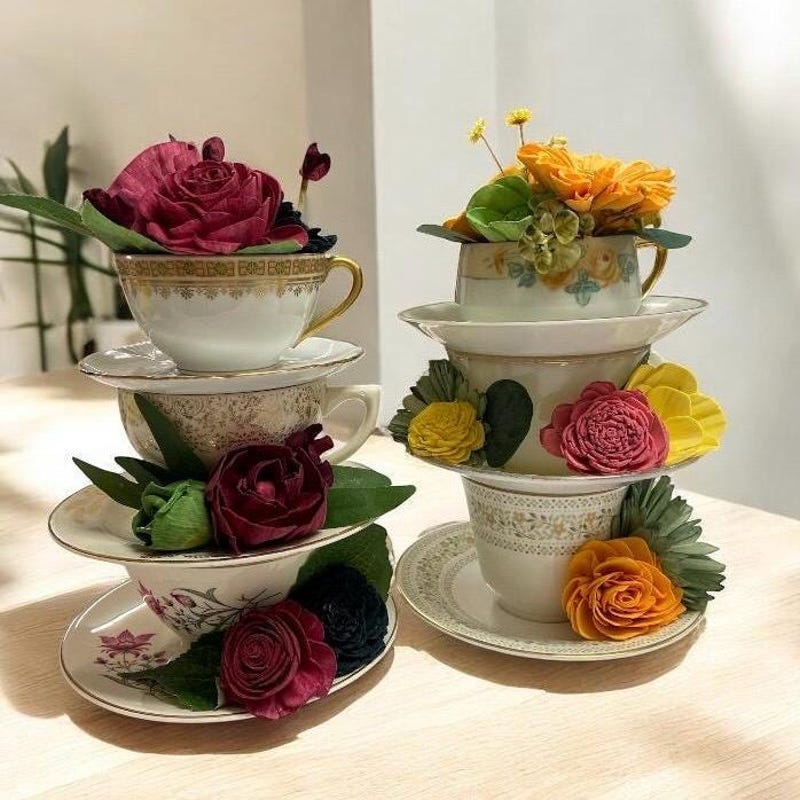 Teacup Centerpiece - Etsy