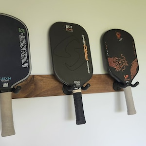 Stained Wood Pickleball Paddle Wall Mount Display – Pickleball Paddle ...
