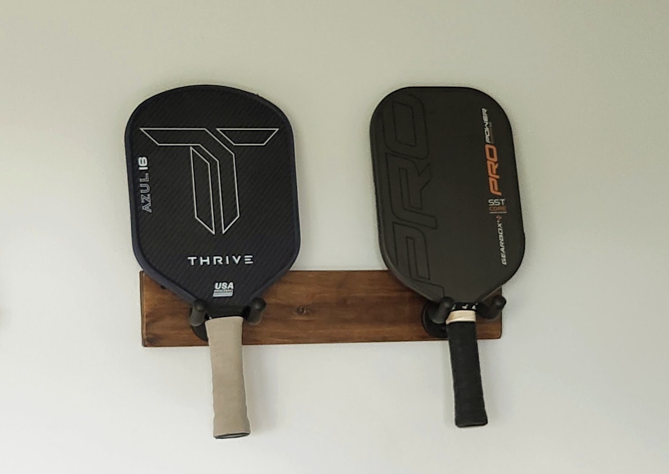 Stained Wood Pickleball Paddle Wall Mount Display – Pickleball Paddle ...