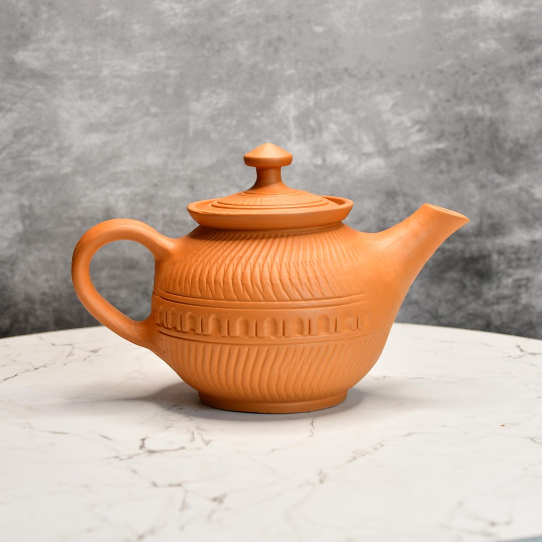 Sowpeace Large Terracotta Kettle – 24cm Brown Handcrafted Utensil | Tea ...