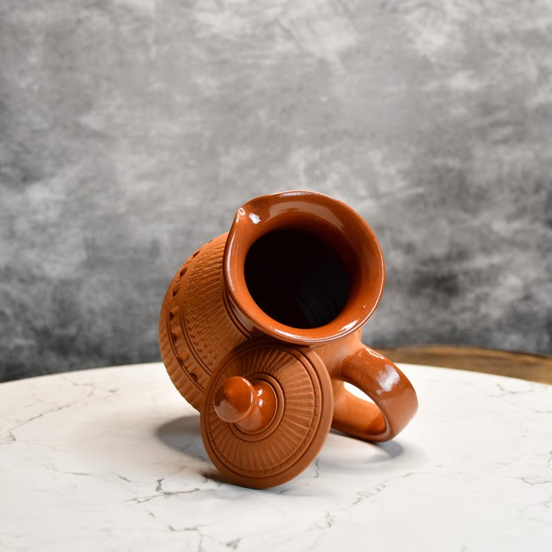 Handmade Brown Terracotta Jug – Rustic Home Decor Accent (16cm) - Etsy