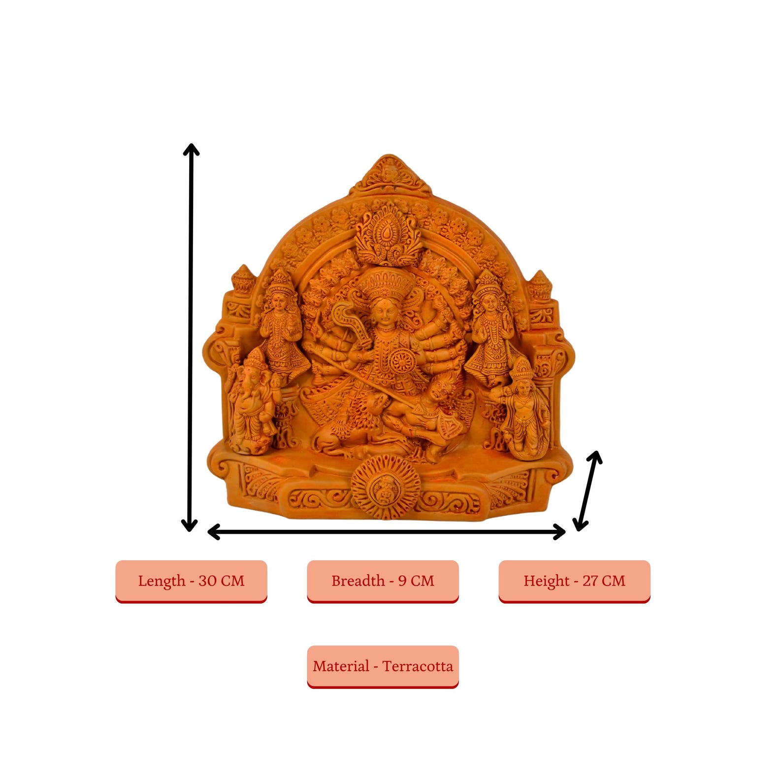 Handmade Terracotta Durga Idol – Brown Ethnic Tabletop Decor - Etsy