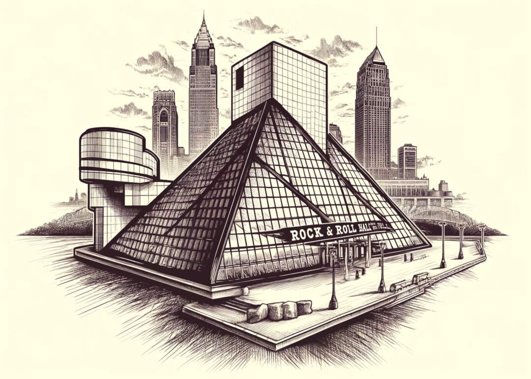 Cleveland Rock and Roll Hall of Fame Art Print - Digital Download ...
