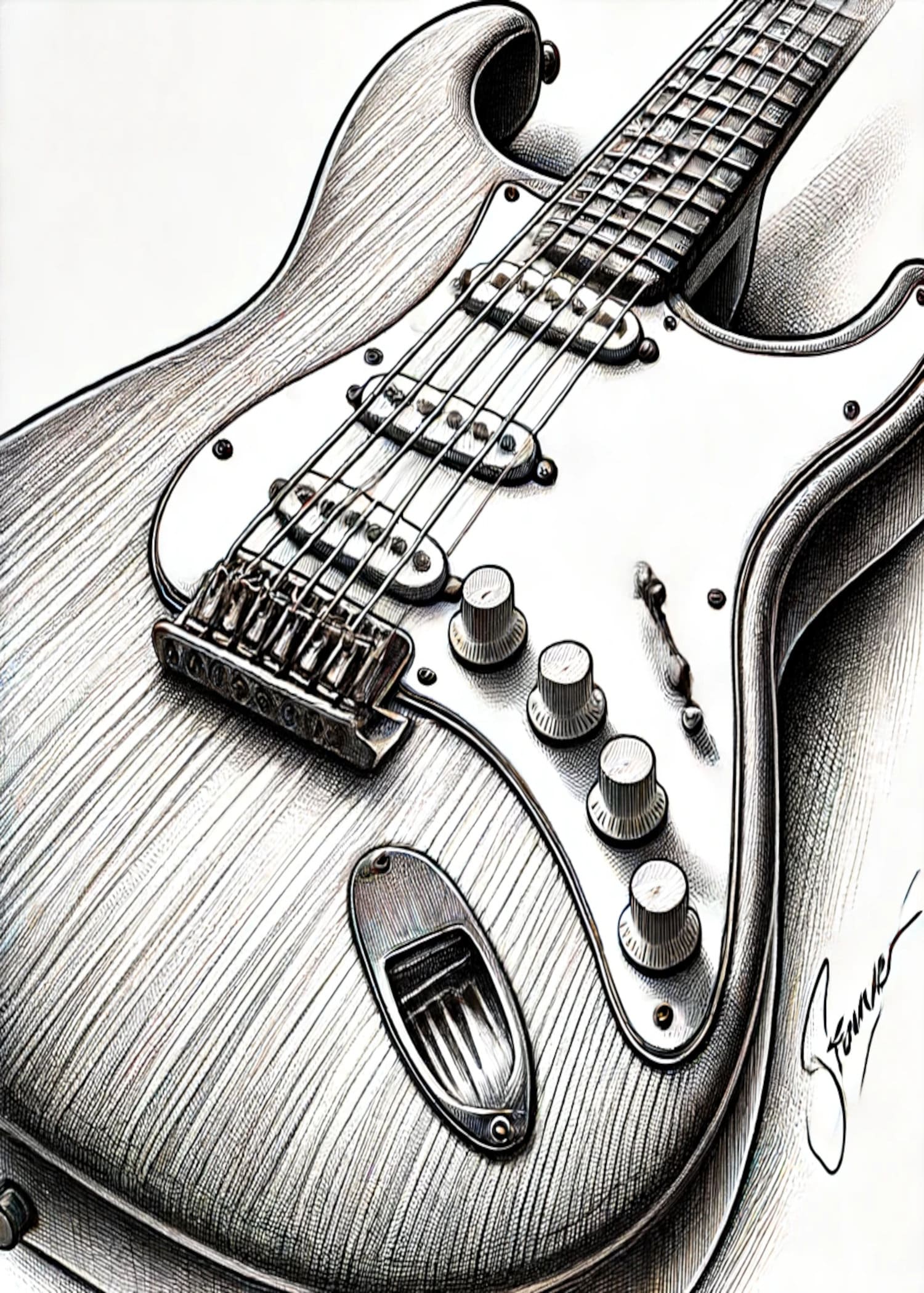 Fender Stratocaster Digital Art Print - Etsy