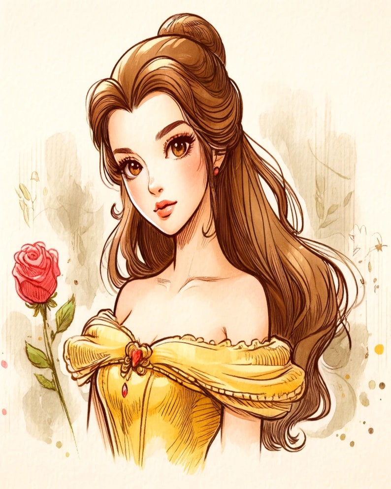 Princess Belle Digital Art Print - Etsy