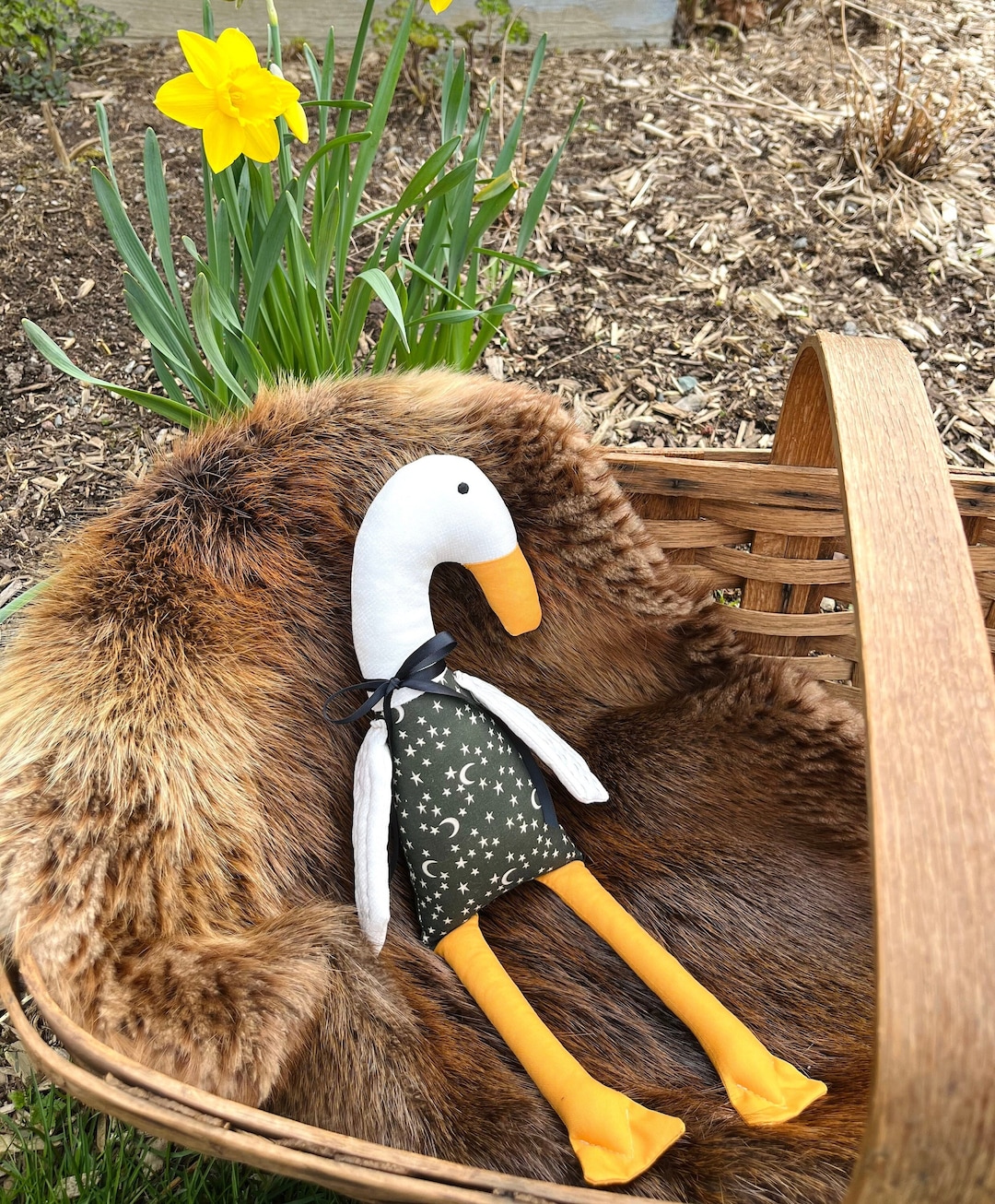 Cloth Duck Doll. Heirloom Artisan Collectible Nursery Decor. Handmade ...