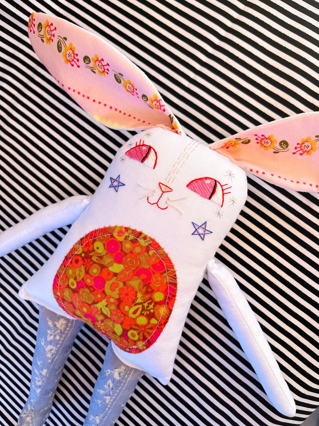 White Albino Rabbit Doll 10 Soft Sculpture, Artisan Collectible OOAK ...