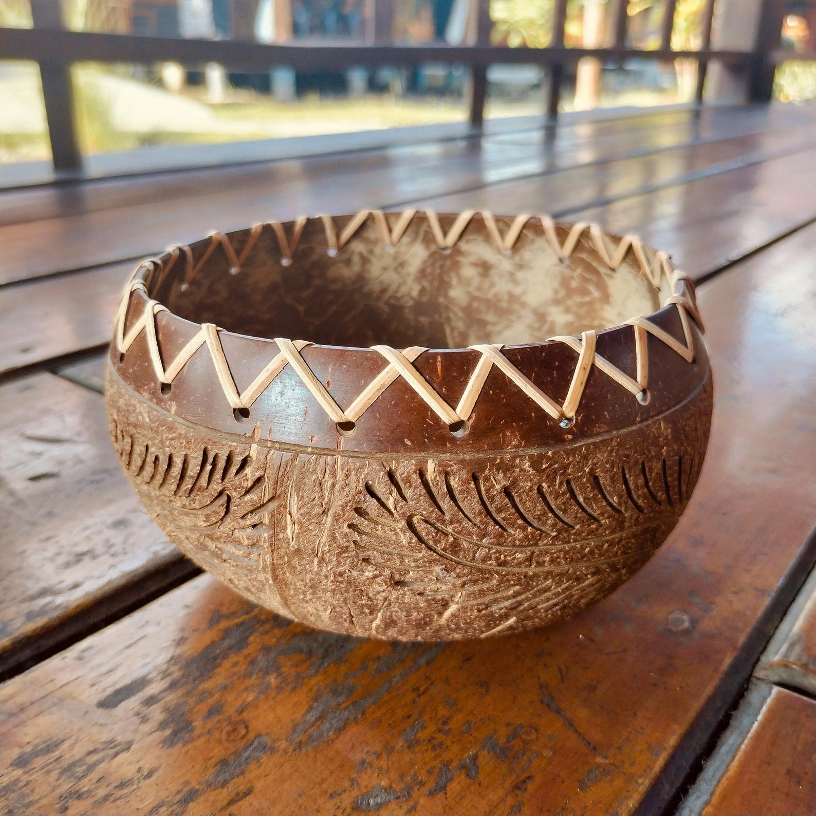 Handcraft Coconut Shell Candle Holder With Woven Detail - Etsy