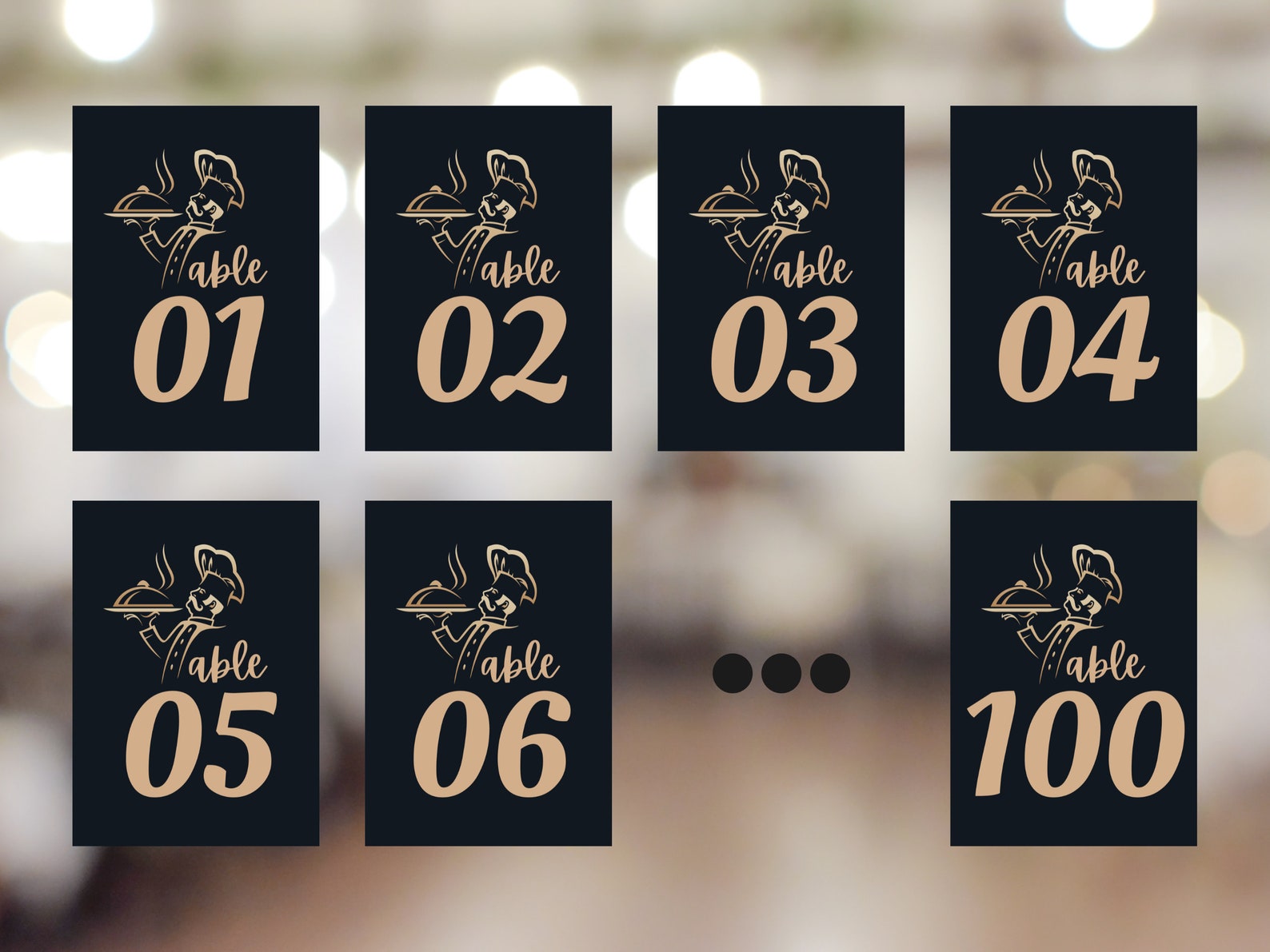 Printable Table Numbers | Table Numbers for Restaurant | Digital Table ...