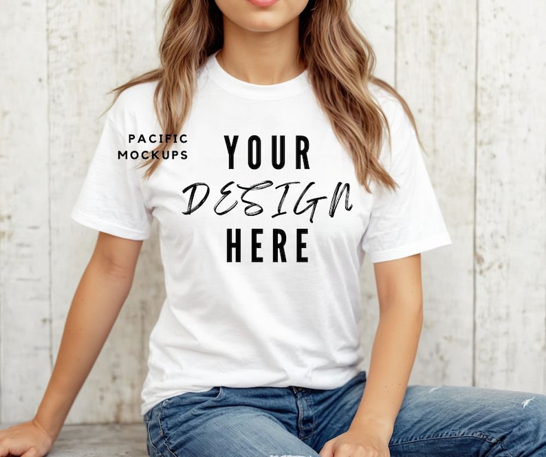 Comfort Colors C1717 White Tshirt Mockup Clothing Mock up CC White T ...