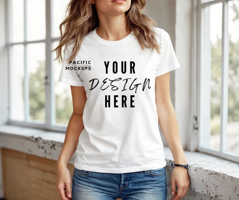 Comfort Colors C1717 White Tshirt Mockup Clothing Mock up CC White T ...