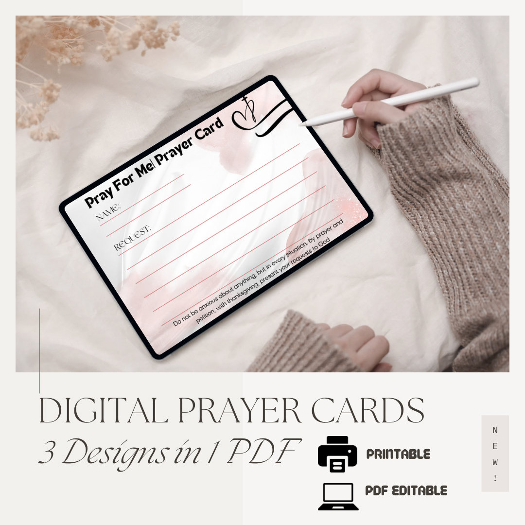 Prayer Request Card Printable, Christian Prayer Card Template, for ...