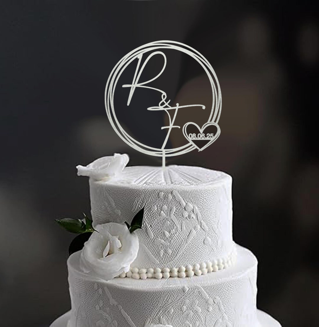 Wedding Cake Topper /custom Engagement Cake Topper/initial Wedding Cake ...