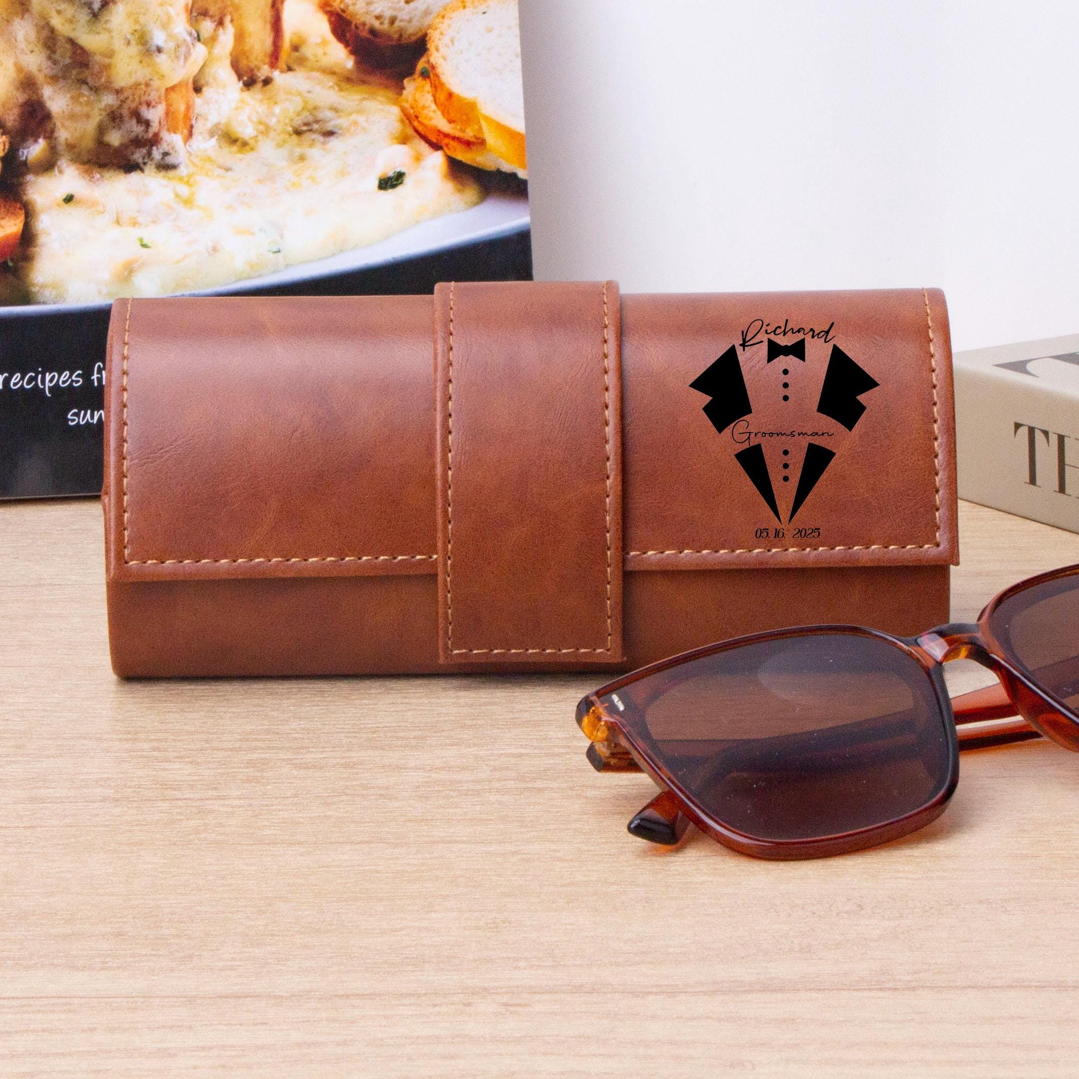MWK Personalized Sunglass Cases,custom Vintage Leather Eyeglass Holder ...