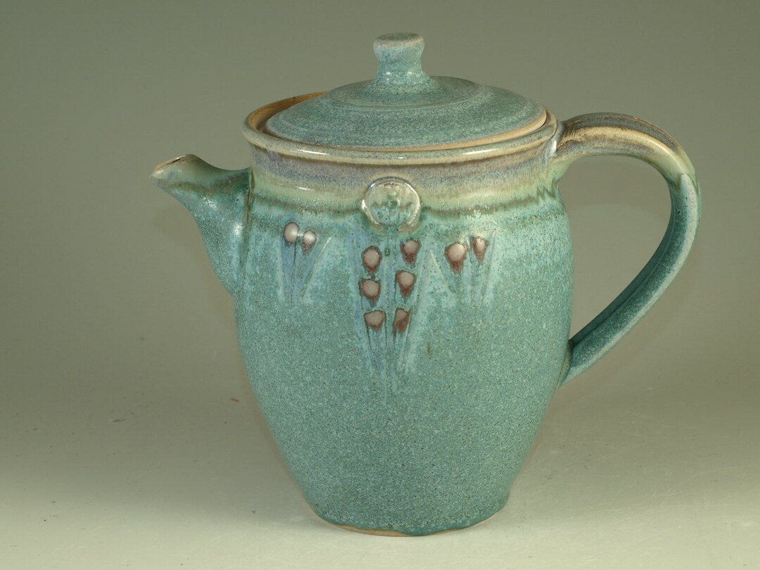 Personal Pottery Teapot in Turquoise Glaze 3 Cups Loose Leaf - Etsy