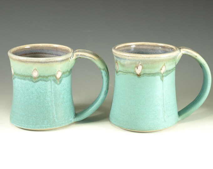 A Pair of Large Turquoise Mug 20oz Perfect for Latte - Etsy
