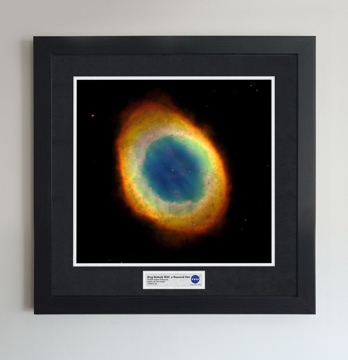 Ring Nebula M57, a Doomed Star Poster Hubble Space Telescope Astronomy Digitally Double Mounted ...