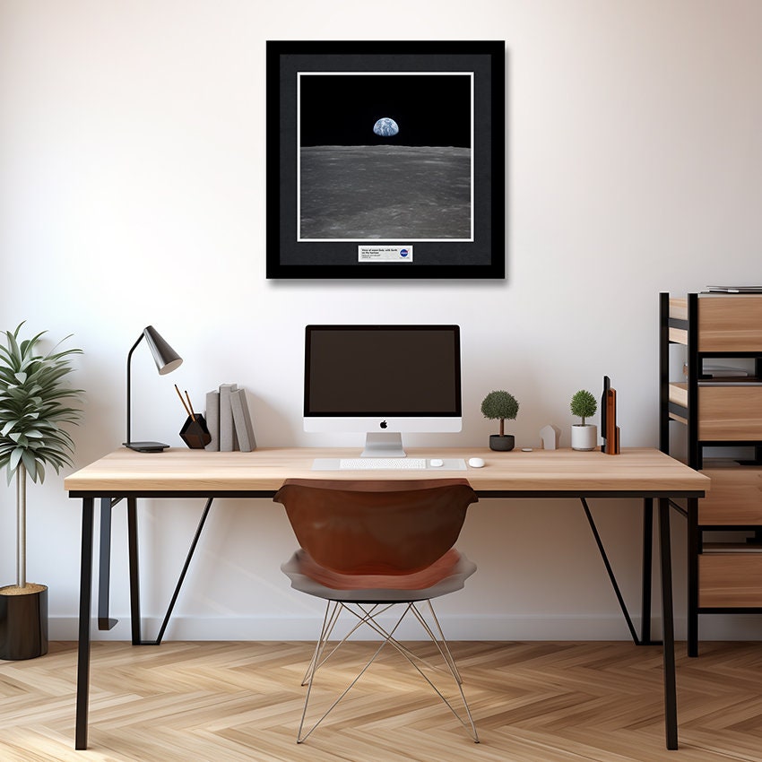 Earth Rising Above the Moon's Horizon Stage Two Poster Apollo 11 ...