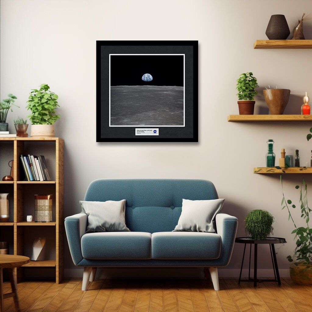 Earth Rising Above the Moon's Horizon Stage Two Poster Apollo 11 ...