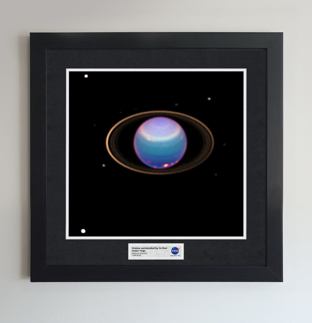 Uranus Surrounded by Its Four Major Rings Poster Planets Space ...