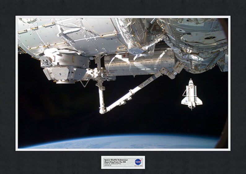 Endeavour Departing From the ISS Poster Shuttle Missions and the ISS ...