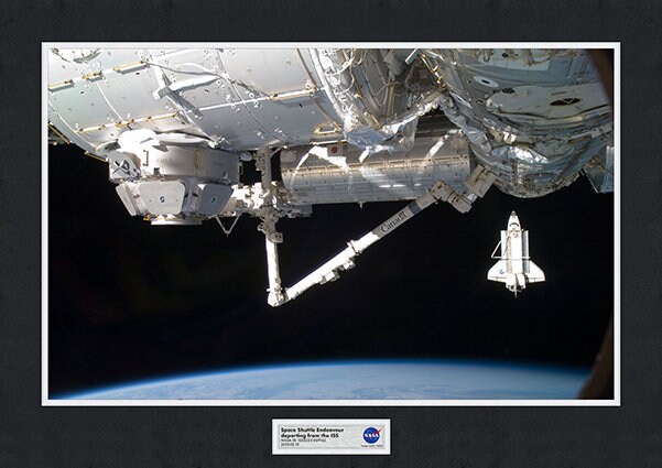 Endeavour Departing From the ISS Poster Shuttle Missions and the ISS ...