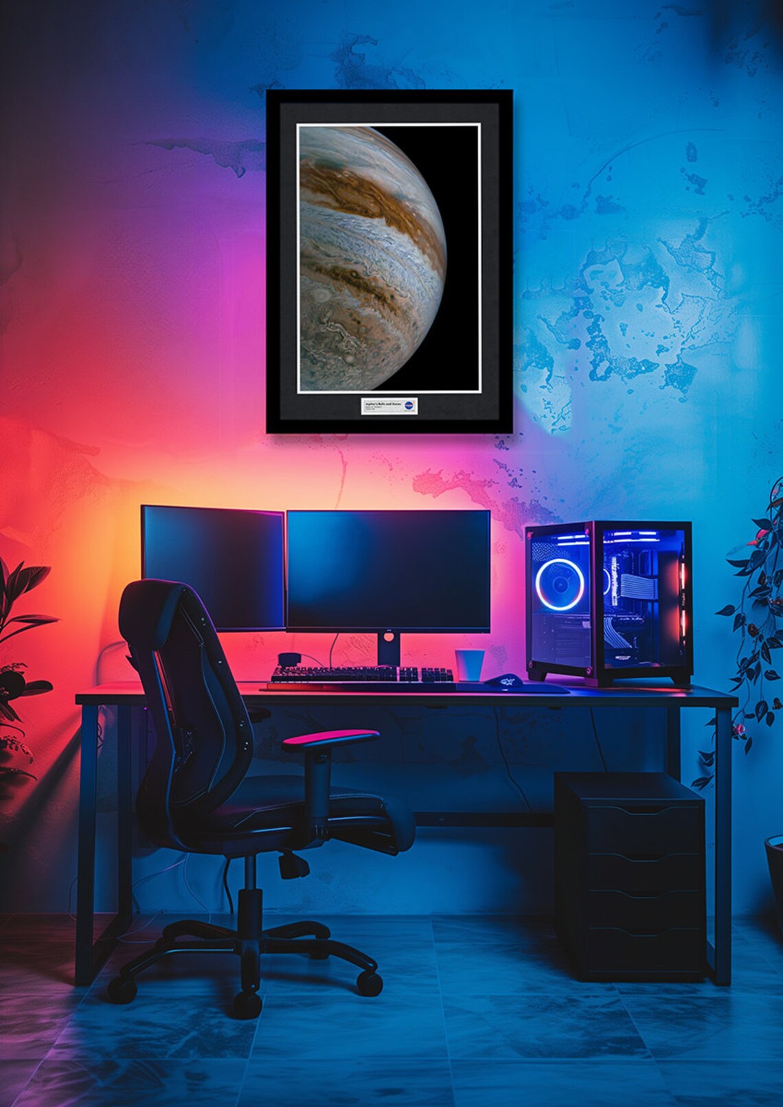 Jupiter's Belts and Zones Poster Planets Space Astronomy Digitally ...