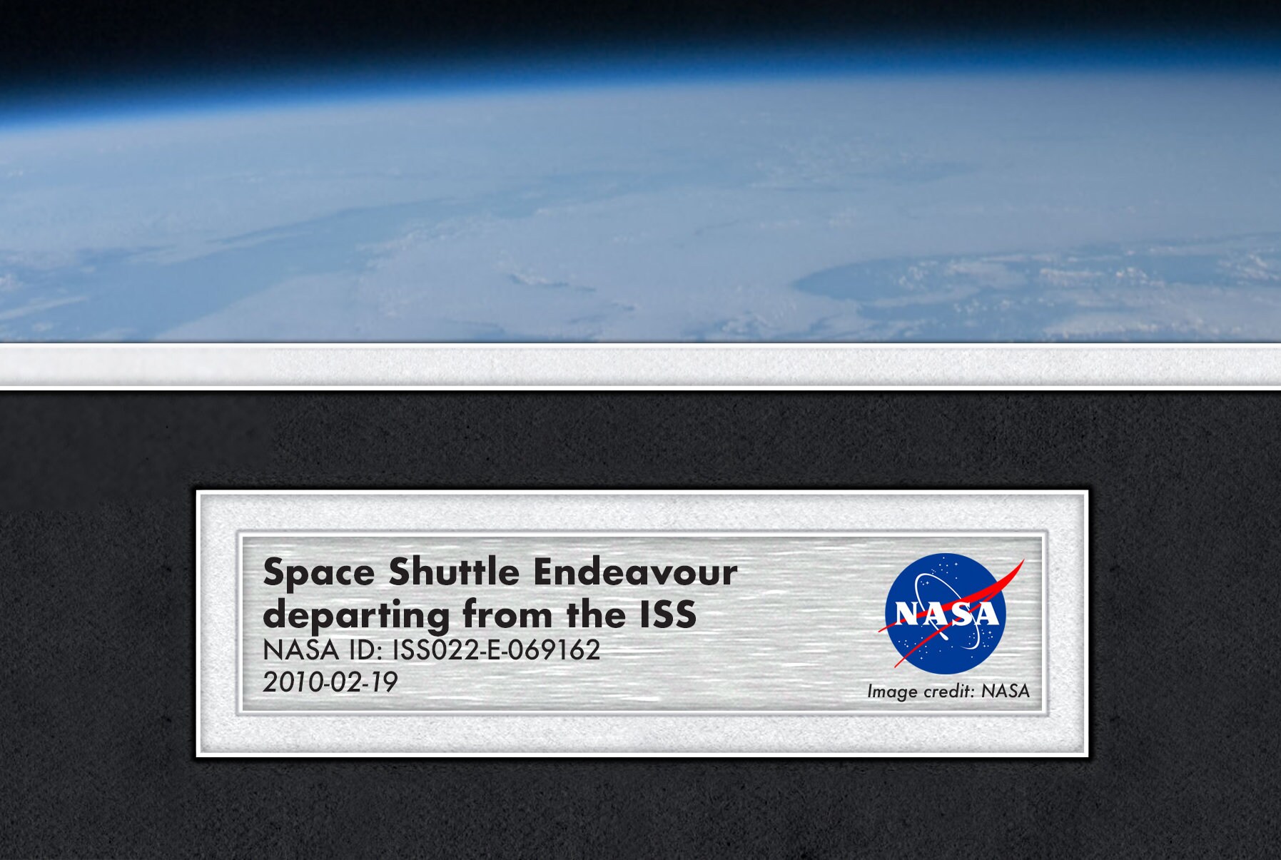 Endeavour Departing From the ISS Poster Shuttle Missions and the ISS ...