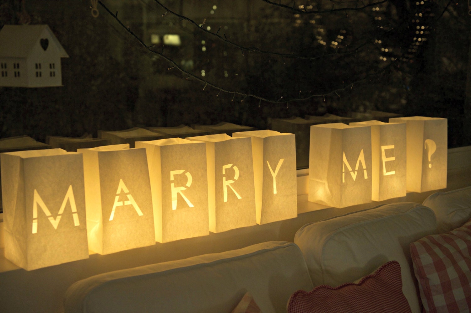 Luminaries Will You Marry Me Sign Engagement Signs Will You | Etsy
