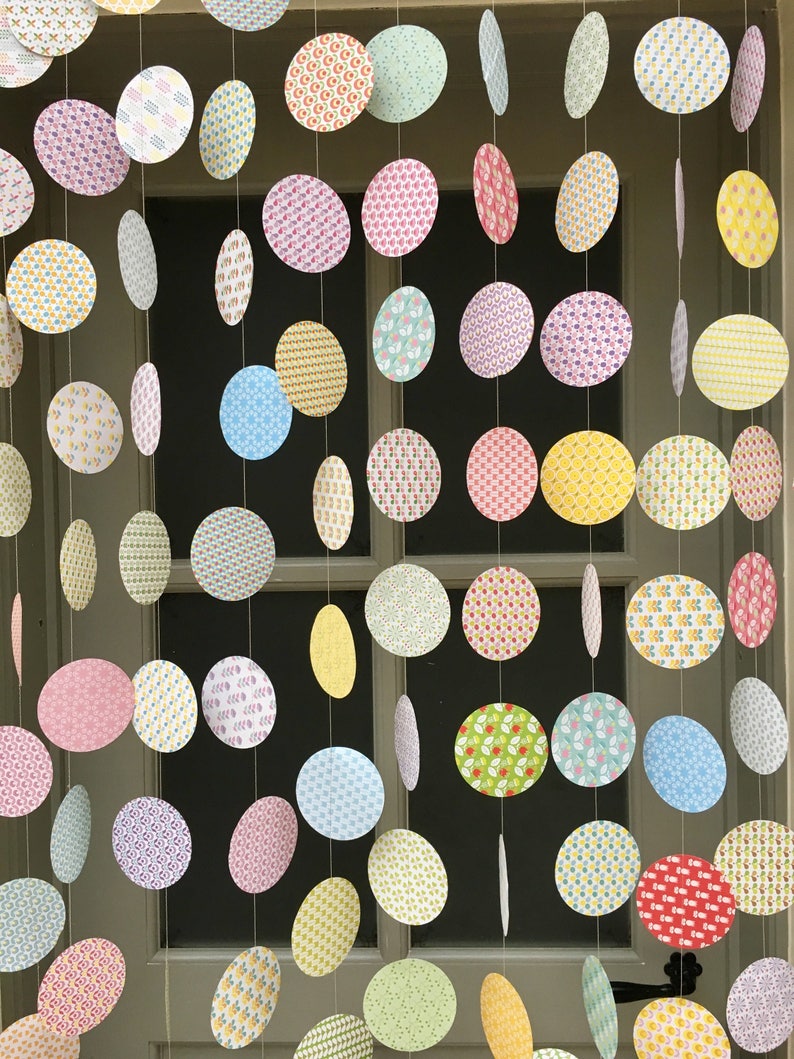Circle Garland Origami Decor Origami Paper 70s Decor - Etsy