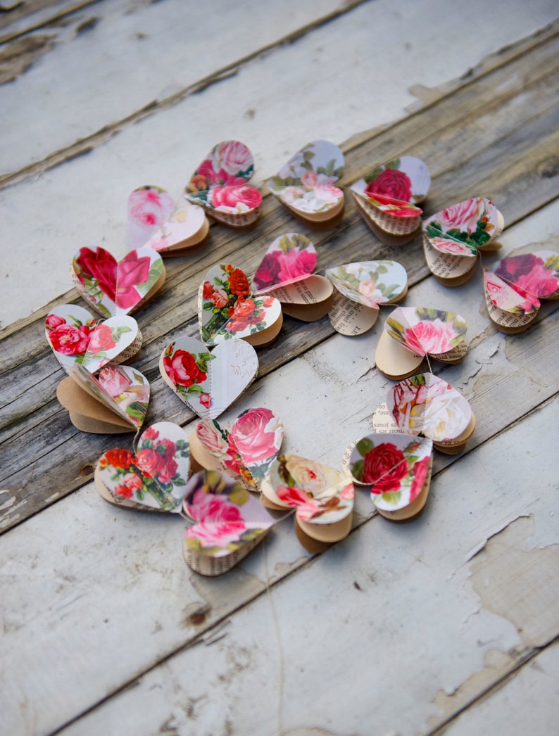 Flower garland Floral wedding Rustic wedding garland Red | Etsy
