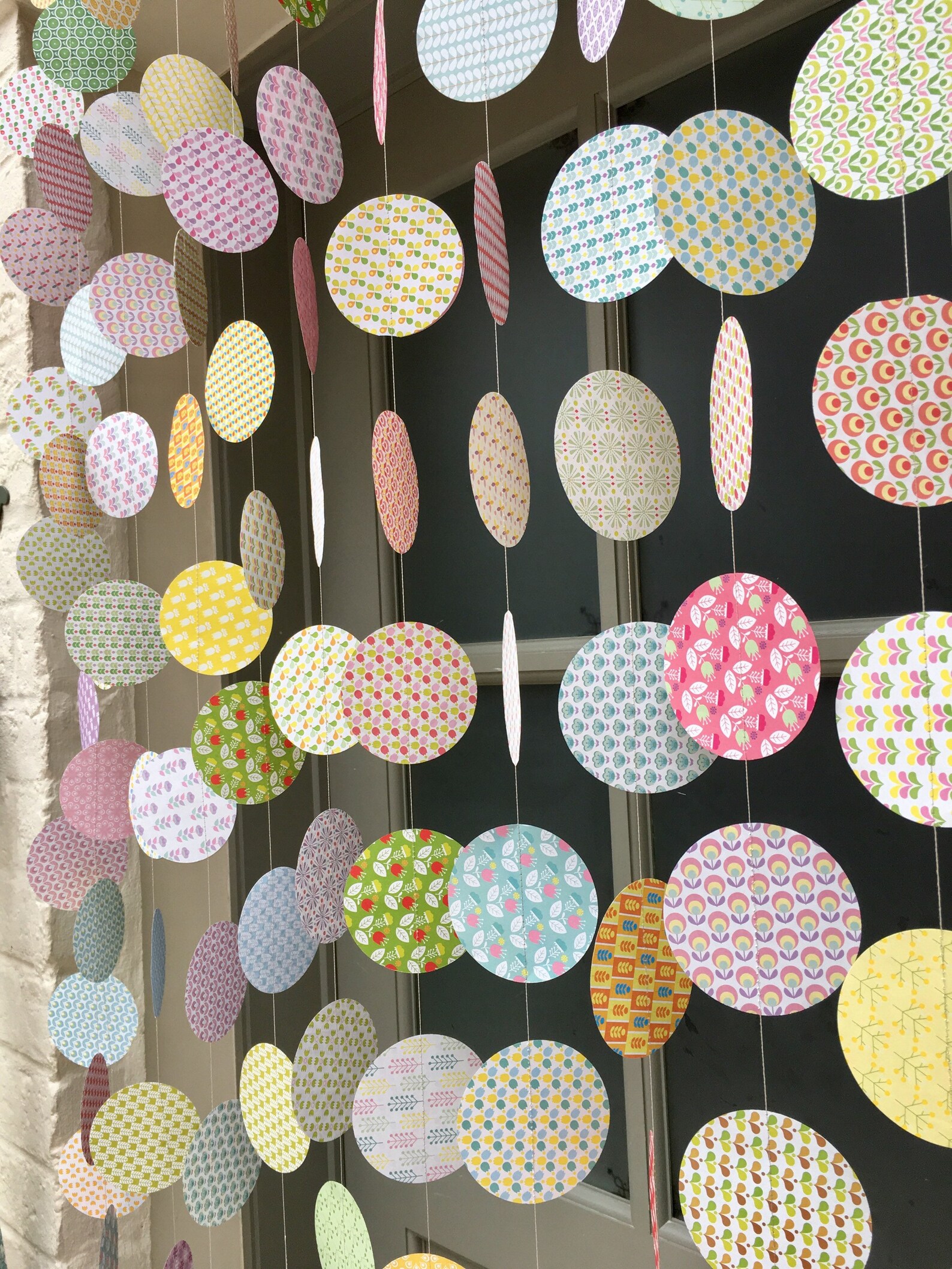 Circle Garland Origami Decor Origami Paper 70s Decor - Etsy