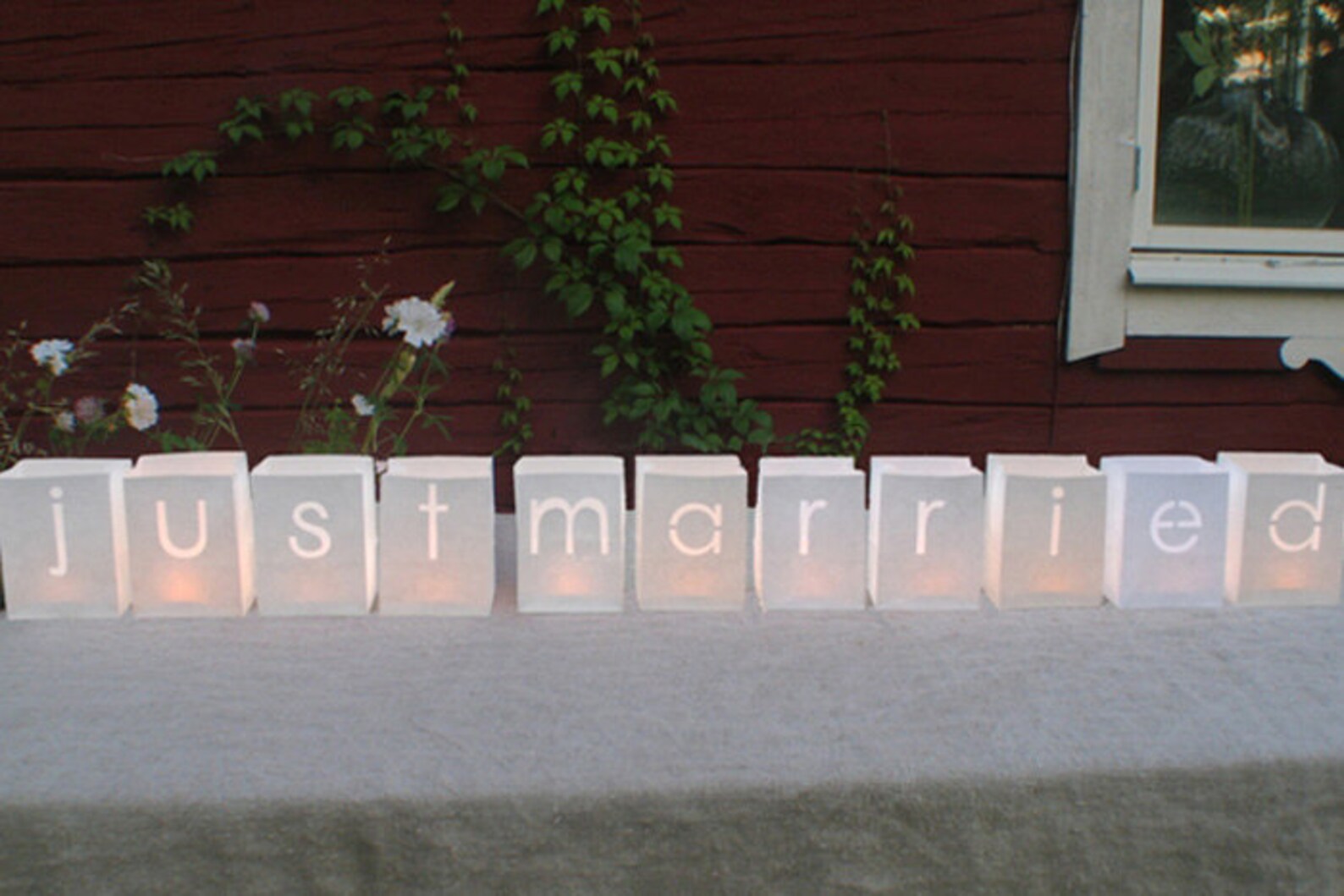 JUST MARRIED Wedding Table Decor Luminary Bags Just Married - Etsy