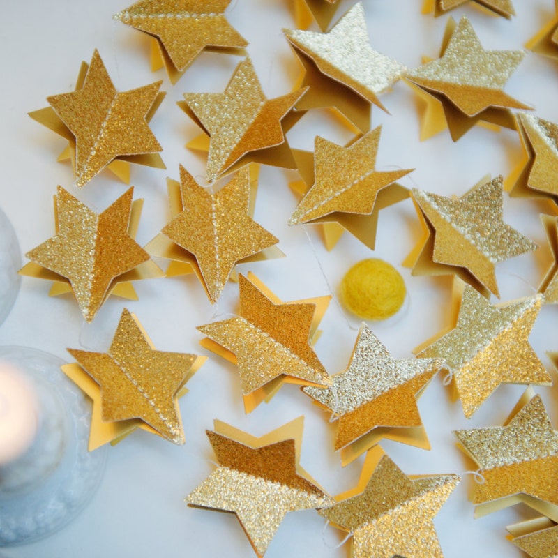 Gold Star Garland - Etsy