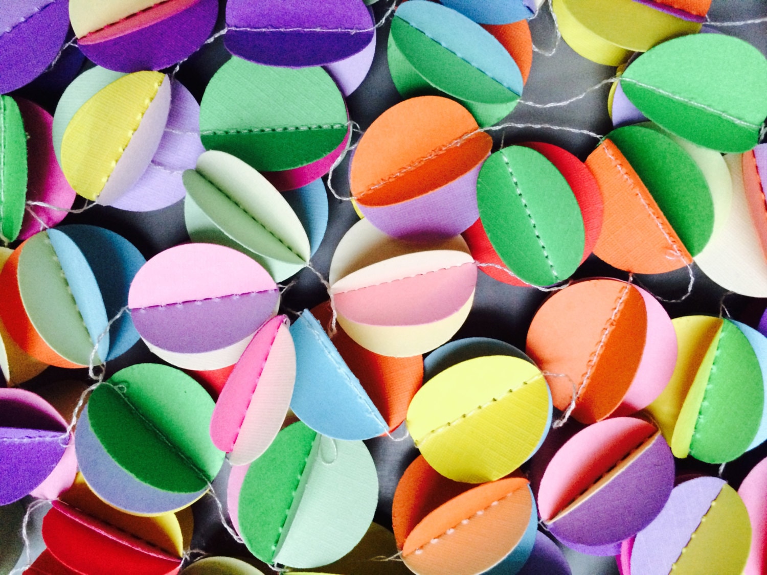 Colorful Garland Circle Garland Ranbow Party Decorations | Etsy