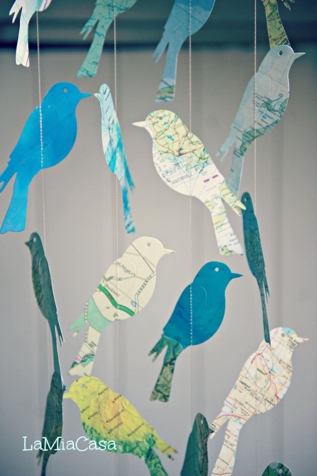 Paper Bird Garland • Bird Lover Gift • Handmade Eco Home Decor ...