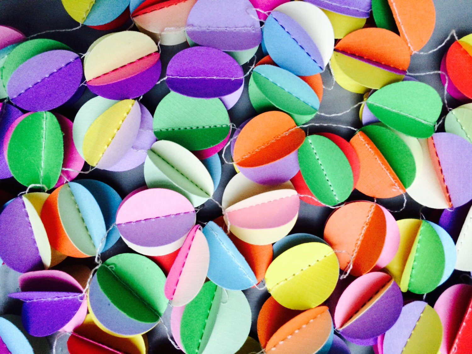 Colorful Garland Circle Garland Ranbow Party Decorations | Etsy