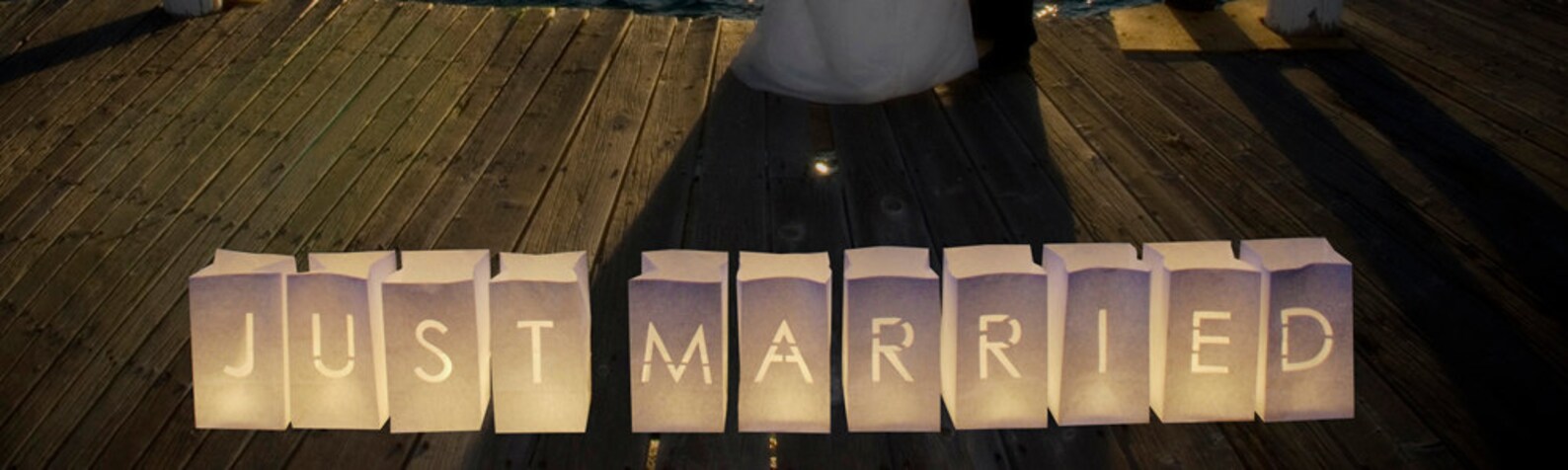 JUST MARRIED Wedding Table Decor Luminary Bags Just Married - Etsy