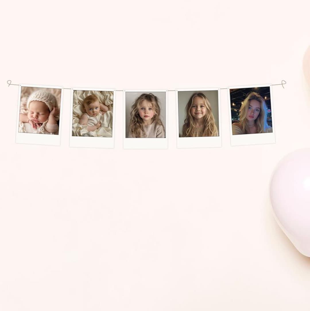 Personalised Polaroid Photo Banner: Custom Party Decoration - Etsy