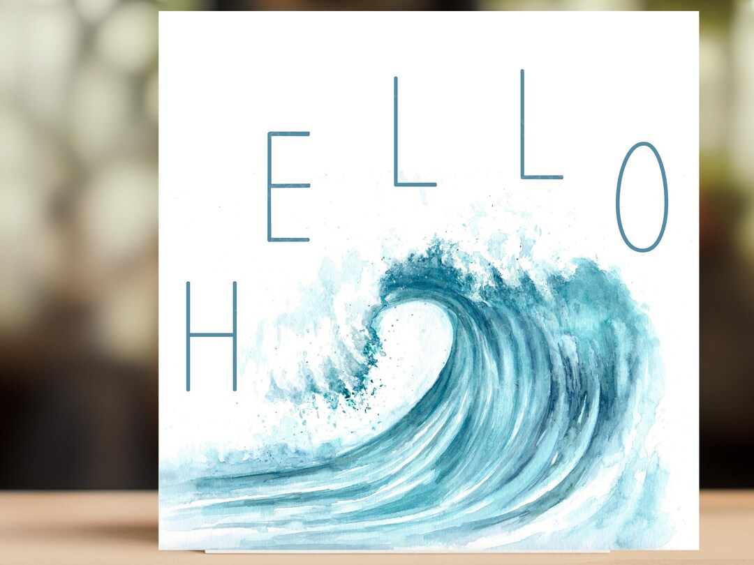 Wave Card | Hello Greeting Card | Birthday Card | Anytime Card | Blank ...
