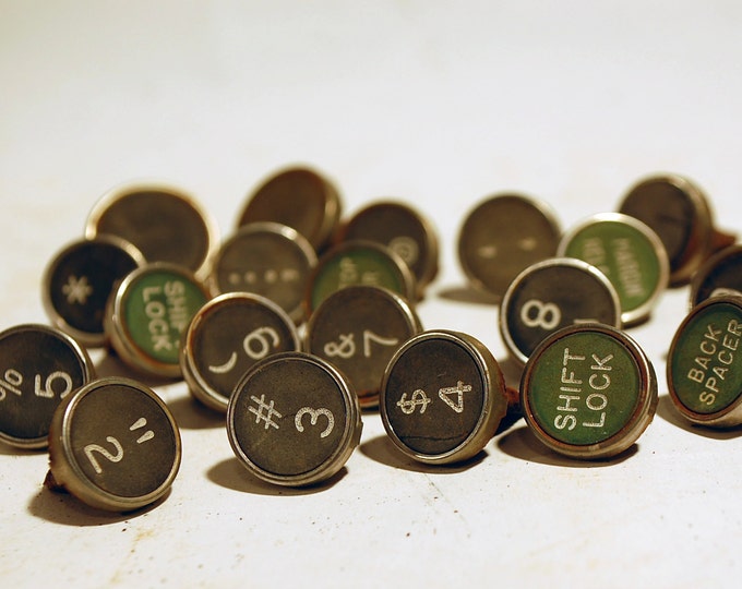 41 Lot of Vintage Black and Chrome Metal Type Writer Keys Cut off an ...