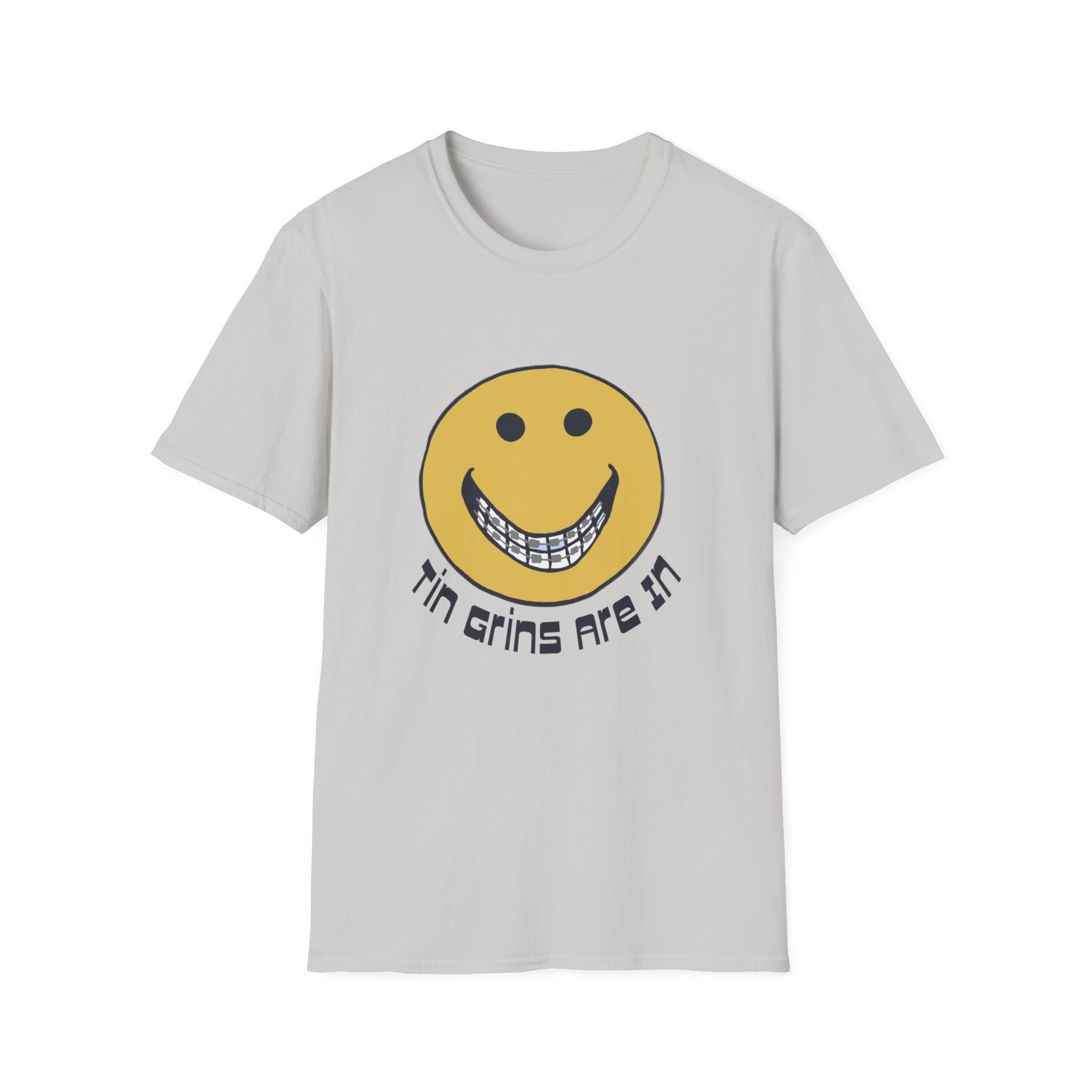 Vintage tin Grins Are In 1970s Design on a New Unisex Softstyle Tshirt ...